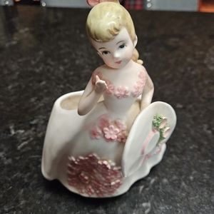 Lefton | Accents | Vintage Lefton Flower Girl Dress Planter Numbered ...